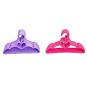 MBD Pink and Purple Heart Hangers Fits 18 Inch Doll Clothes- Doll Clothes Hangers