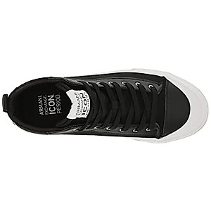 A|X ARMANI EXCHANGE Men's Updated Icon Logo High-Top Sneaker, Black, 10