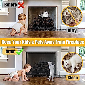 TOHONFOO Fireplace Screen - Teslin Mesh Fireplace Cover - Fireplace Cover Baby Proof to Prevent Baby and Pet Near Idle Fireplace - Fireplace Screen Safety Cover - 29 x 40 inch