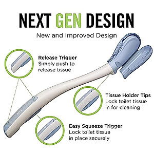 Juvo Toilet Aid - 18” Long Reach Personal Wiping Aid with Hygienic Cover - Easy Use Comfort Self Wiper for Toileting (SATA01)