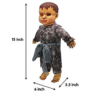 JOYIN Sound Activated Haunted Doll, Halloween Baby Doll for Halloween Decorations and Halloween Accessories