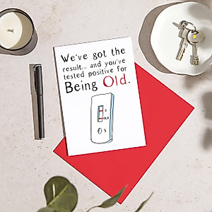 Huxters Funny Birthday Card for men - I'm Positive you are Old - Birthday card for him - Happy Birthday - dad birthday cards - Birthday Card for mum - Brother Uncle - A5 (Being Old)