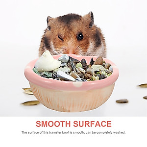 Beaupretty Hamster Food Bowl Mini Mushroom Shaped Water Bowl Guinea Pig Ceramic Small Animal Feeding Dish for Dwarf Hamster Gerbil Ferret Hedgehog Chinchilla Pink