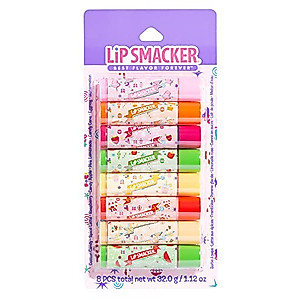 Lip Smacker Holiday Original & Best - 8 Moisturizing Lip Balms, Fun Assortment, Hydrating & Protecting - Vegan