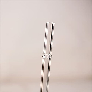 Reusable Glass Straws Colored Borosilicate Glass Straight Tubes Food Grade Heat Resistant Straws Suitable for Hot and Cold Drinks Such As Beverages Milkshakes Smoothies Wine Etc,Black