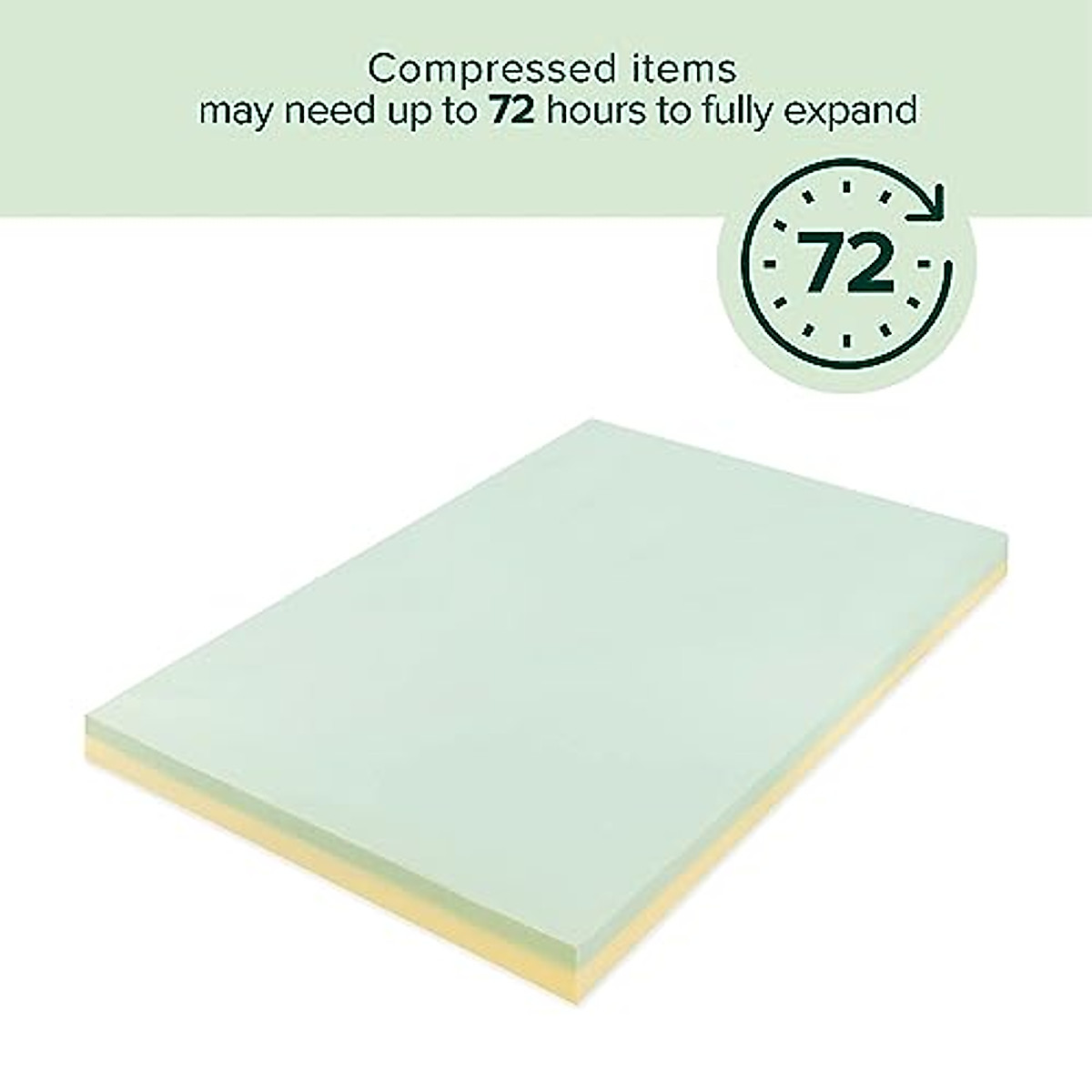 ZINUS 3 Inch Green Tea Memory Foam Mattress Topper, Pressure-Relieving Layers, CertiPUR-US Certified, Queen