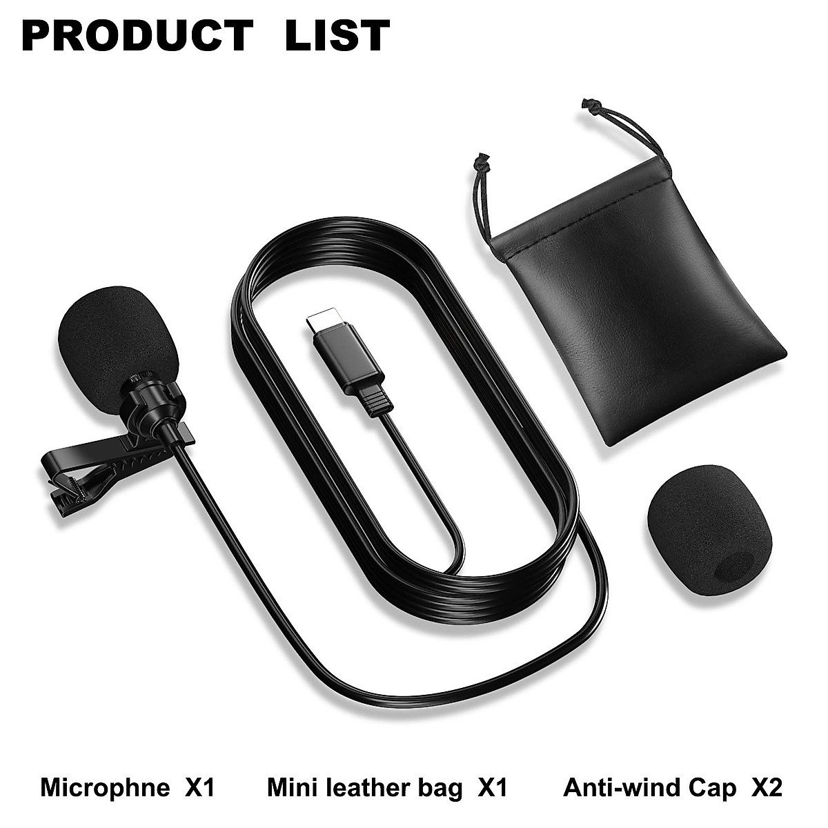 Aokeo Professional Lavalier Lapel Microphone Omnidirectional Condenser Mic