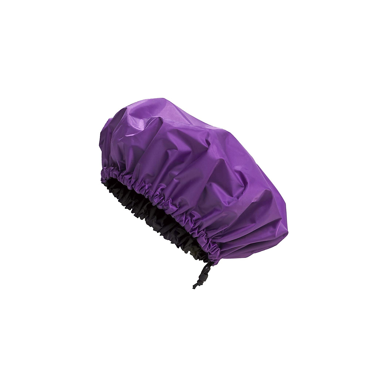 Glow by Daye Satin Lined Shower Cap, Adjustable and Waterproof with Satin Interior for Hair Protection, Large, Purple Rain