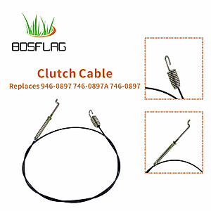 BOSFLAG 2 Pack 946-0897 Auger Clutch Cable Replaces MTD 946-0897 Auger Cable, 946 0897, 9460897, MTD 746-0897, 746 0897, 7460897, 746-0897A, 746 0897A for MTD SB855, SB550, SB750, SB630 Snowblowers