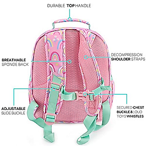 mibasies Back to School Set, Toddler Backpack, Lunch Box Preschool Kindergarten for Girls