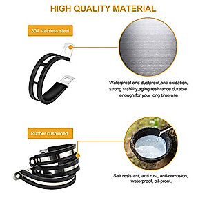 VIGRUE 53pcs Cable Clamps Assortment Kit, 304 Stainless Steel Rubber Cushion Pipe Clamps in 6 Sizes 1/2'' 1'' 1.25'' 1.5'' 1.75'' 2''