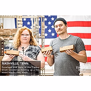 Timber Drum Co. 6" Wood Block with Mallet — Made in U.S.A. — Creates Loud and Resonant Tone from Handcrafted Solid American Hardwood, Includes Rubber Feet, Small (T4-S)