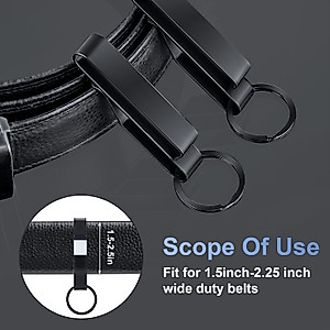 2pcs Heavy Duty Belt Key Holder, Fast Release Steel Tactical Key Holder Clip with 4pcs Key Rings Fits Belts for Police Firefighters