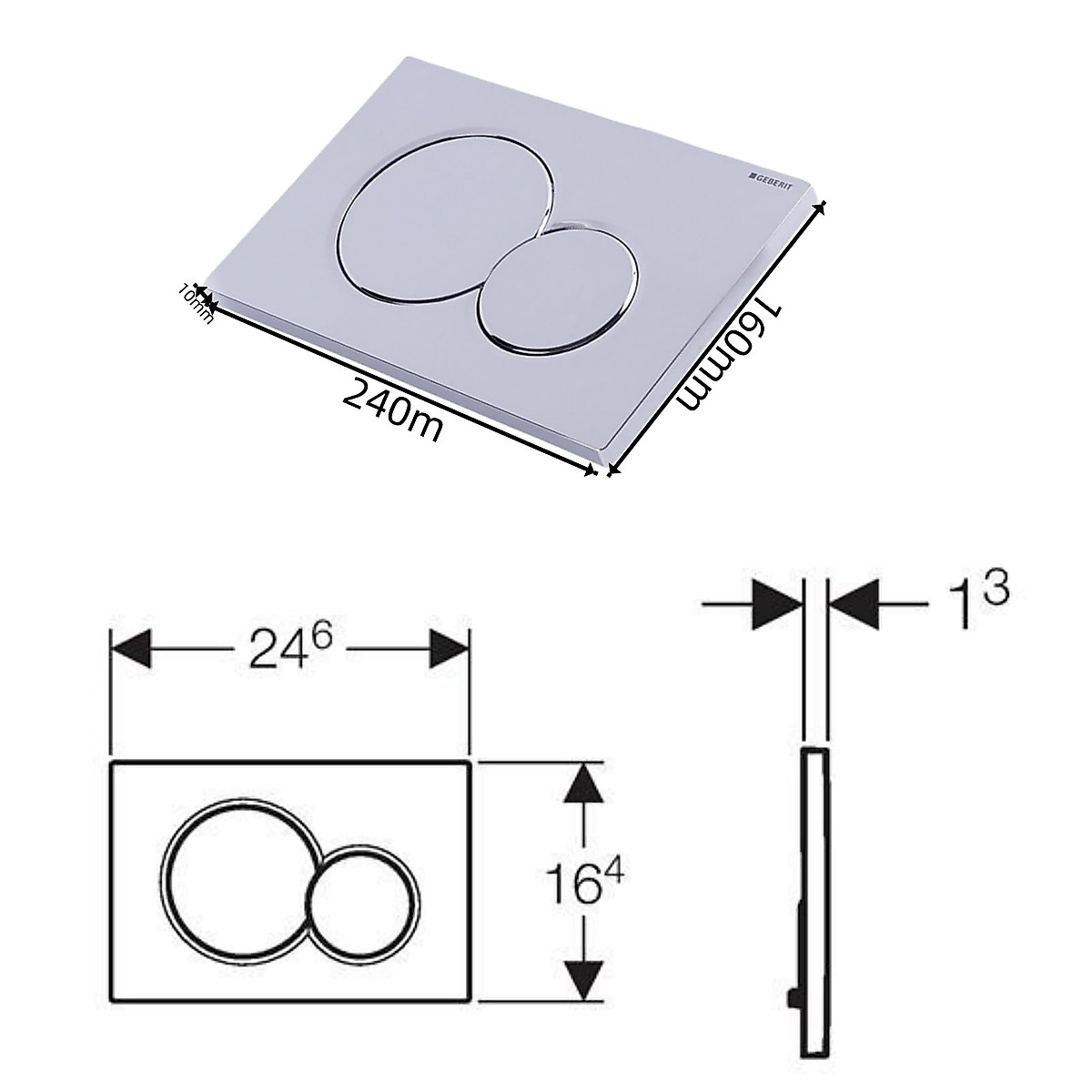 Geberit Sigma01 Sigma01 double chrome flush plate for water tank 115.770.21 from Jibolli.