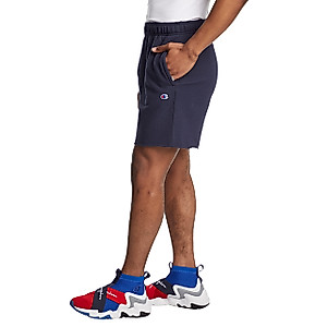 Champion Mens Shorts, Powerblend, Long With Pockets For (Reg. Big & Tall) Athletic-shorts, Navy C Patch Logo, Medium US