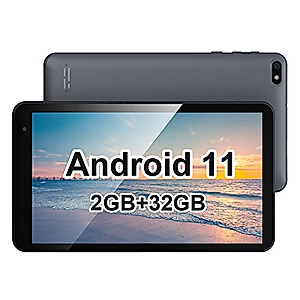 NORTH BISON Android Tablet 7 inch, Android 11 Tablet, 2GB RAM 32GB ROM, Quad-Core Processor, Dual Camera, WiFi, Bluetooth, 128GB Expand, GMS Certified-Silver
