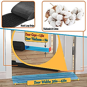Door Draft Stopper, Pure Cotton 21-42 inch Adjustable Under Door Draft Stoppers, Soundproof Door Sweep for Interior and Window, Twin Door Sweep Weather Stripping Blocker Guard, Machine-Washable