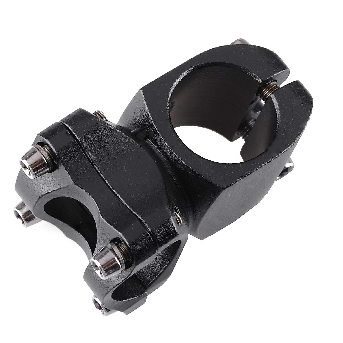 Azarxis 25.4mm 31.8mm Stem 38mm 60mm Lightweight Bike Short Handlebar Stem Riser MTB Stem for Most Bicycle, Mountain Bike, Road Bike, BMX, MTB, Fixie Gear, Cycling (Black - 25.4 x 60mm)