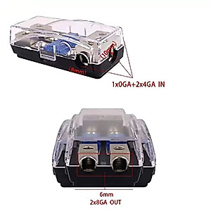 AFS Fuse Holder Distribution Block 2 Way with 60A Mini ANL Fuse for The Applicable Car, Truck, Boat, or Other Vehicles Audio System (2 Way)