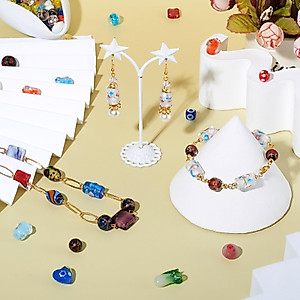 Craftdady 200 pcs Mixed Shapes & Colors Lampwork Glass Beads Loose Beads Fit Most Major Charm Bracelets, 4-20x4-20mm, Hole: 1-2.5mm