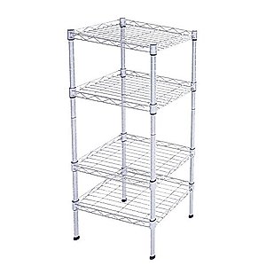samanoya 4-Shelf Storage Rack,Adjustable Heavy Duty Storage Shelving Unit,Steel Organizer Wire Rack Use for Kitchen Pantry Laundry Garage Closet Utility (13.77" L x 9.84" W x 31.5" H)