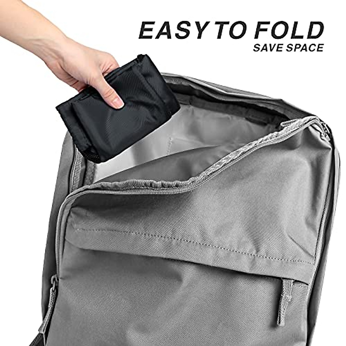 BuyAgain Drawstring Backpack Sports Water Resistant String Bag Sport Gym Sackpack for Women Men Large with Zipper, Black