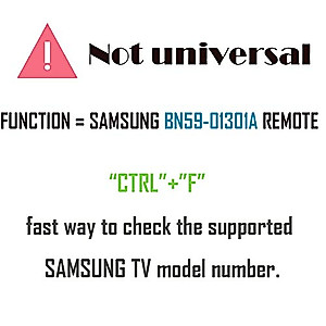 BN59-01301A Replacement for Samsung TV Remote Control (Non Universal) for UN55NU6900 UN32N5300 UN43NU6900 UN50NU6900 UN50NU7100 UN55NU7100 UN55NU7300 UN65NU7100 with GP Alkaline 2 pcs Batteries