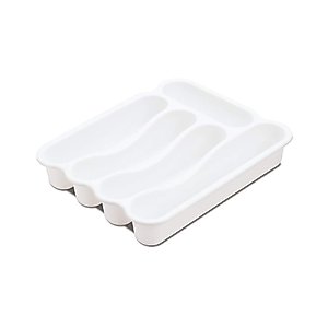 Sterilite 15748006 5 Compartment Cutlery Tray, White, 6-Pack