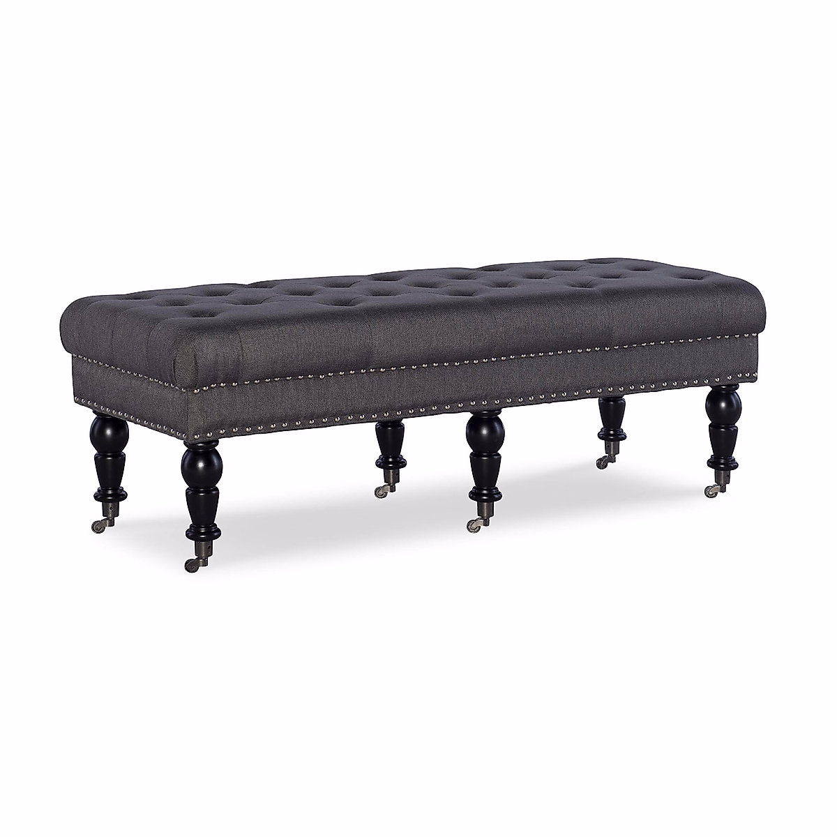 Linon Isabelle Bed Bench, 62-Inch, Black Finish