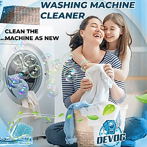 DEVOG Washing Machine Cleaner Tablets, 24 pcs Washer Machine Cleaner with Deep Cleaning Formula, 1 Year Supply, Washer Cleaner for Front Loader, Top Loader and HE