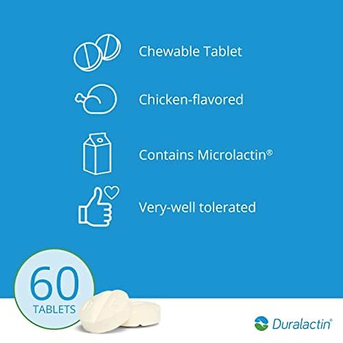 Veterinary Products Laboratories Duralactin Canine, 60 Chewable Tablets