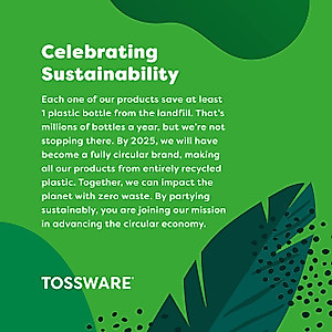 TOSSWARE RESERVE 9oz Stemless Flute - Color Series SET OF 4, Premium Quality, Tritan Dishwasher Safe & Heat Resistant Unbreakable Plastic Champagne Glasses