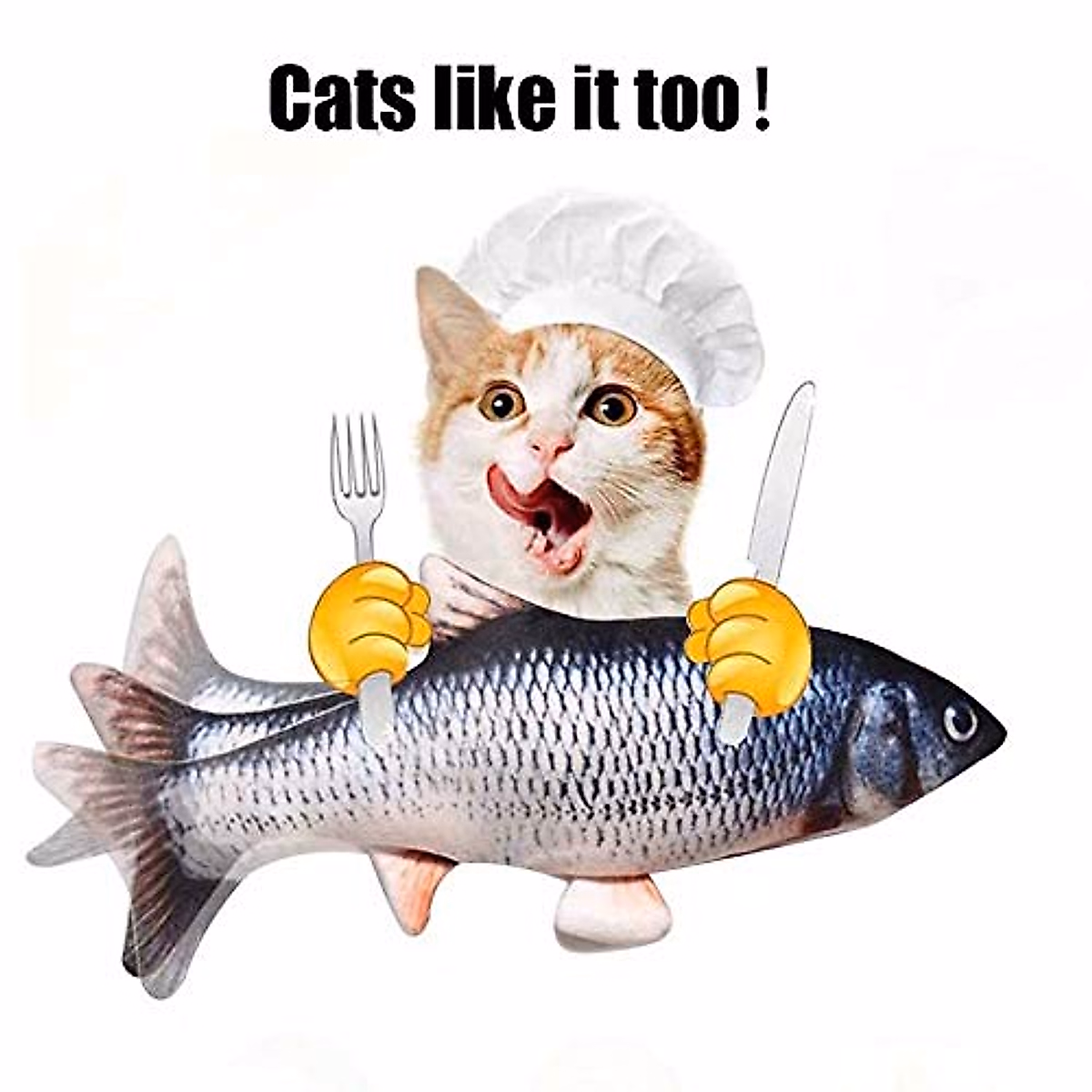 QIAONIUNIU Electric Moving Fish Interactive Plush Toys