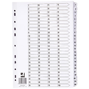 Q Connect A4 1-100 Mylar Index