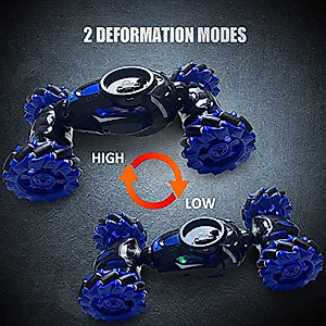 CXJ RC Tank Car, 3 Turret Remote Control Car, RC Tank That Shoots Water Bullets, 4WD RC Stunt Car with Chase Light Control, Bubble, Spray, 360°Rotating, LEDs Music, Toy Gifts for 8-12 Boys Kids