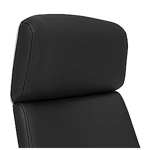 Calico Designs High Back, Height and Tilt Adjustable, Modern Executive Chair with Padded Arms and Chrome Base in White/Black PU