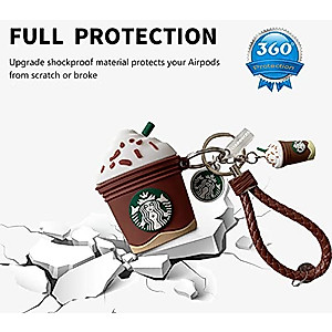 Compatible with AirPod 1/2 Case, Cute 3D Cartoon Funny for Kids Girls Teens Boys Cover, Soft Silicone Fashion Character Skin Cases (Coffee Brown)