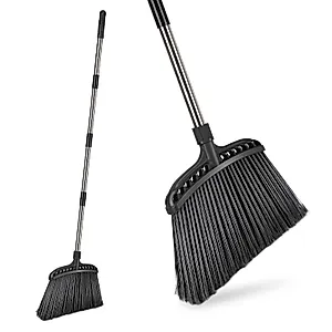 Masthome Outdoor Broom for Floor Cleaning, 56" Heavy Duty Commercial Broom with Hard Bristles,Angle Brooms Heavy Duty Broom for Home Garage Kitchen Office Courtyard Lobby Lawn Concrete