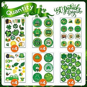 MISS FANTASY St Patricks Day Stickers Shamrock Stickers St. Patrick's Day Stickers for Kids Bulk Saint Patricks Day Stickers St Patrick Stickers for Kids St Pattys Day Party Favors