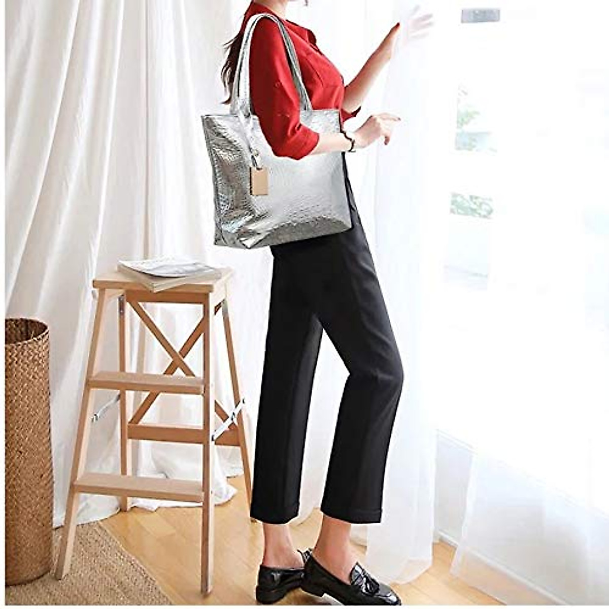 Cyber Sale Monday Deals Womens Crocodile Large Tote Handbag Purse Shoulder Bag