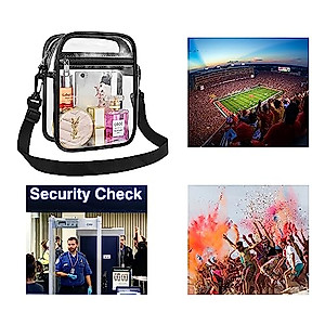 Clear Bag Stadium Approved 12x6x12 Clear Purse for Women Stadium Clear Crossbody Bag for Concert Festival Sport Beach