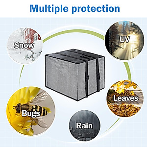 Window Air Conditioner Cover for Outside 25.5"Wx20.5"Dx18"H, Waterproof Outside Window Ac Cover, Ventilated Mesh Window Ac Unit Cover to Protect Against Cotttonwood Fluff, Leaves, Debris, Pine Needles