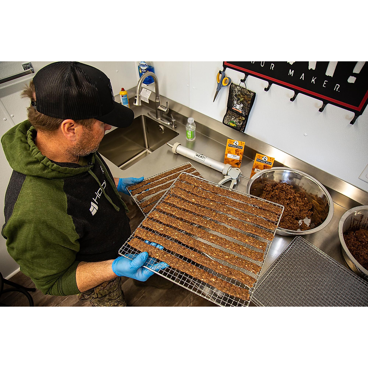 MEAT! 10 Tray Dehydrator with 10 Dishwasher Safe Trays, LED Control Panel, and Removable Drip Tray for Dehydrating Fruits, Vegetables, and Meat