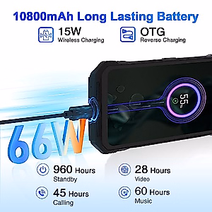 DOOGEE V30T 2023 5G Rugged Smartphone,20GB+256GB Smartphone,66W/10800mAh Battery Cellphone,120Hz 6.58"108MP Camera Rugged Phone Unlocked, Dual Speakers, Night Vision, IP68 Waterproof,NFC/OTG,T-Mobile