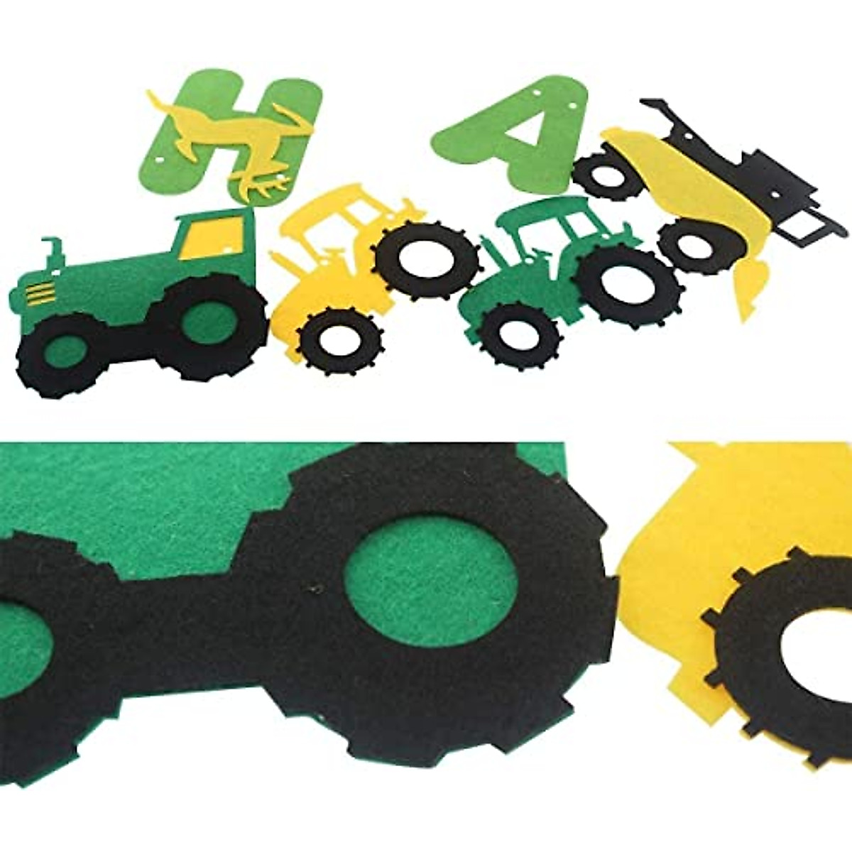 Green Tractor Birthday Banner Set with Tractor Garland Banner for Tractor Farm Themed Birthday Party Supplies Decorations