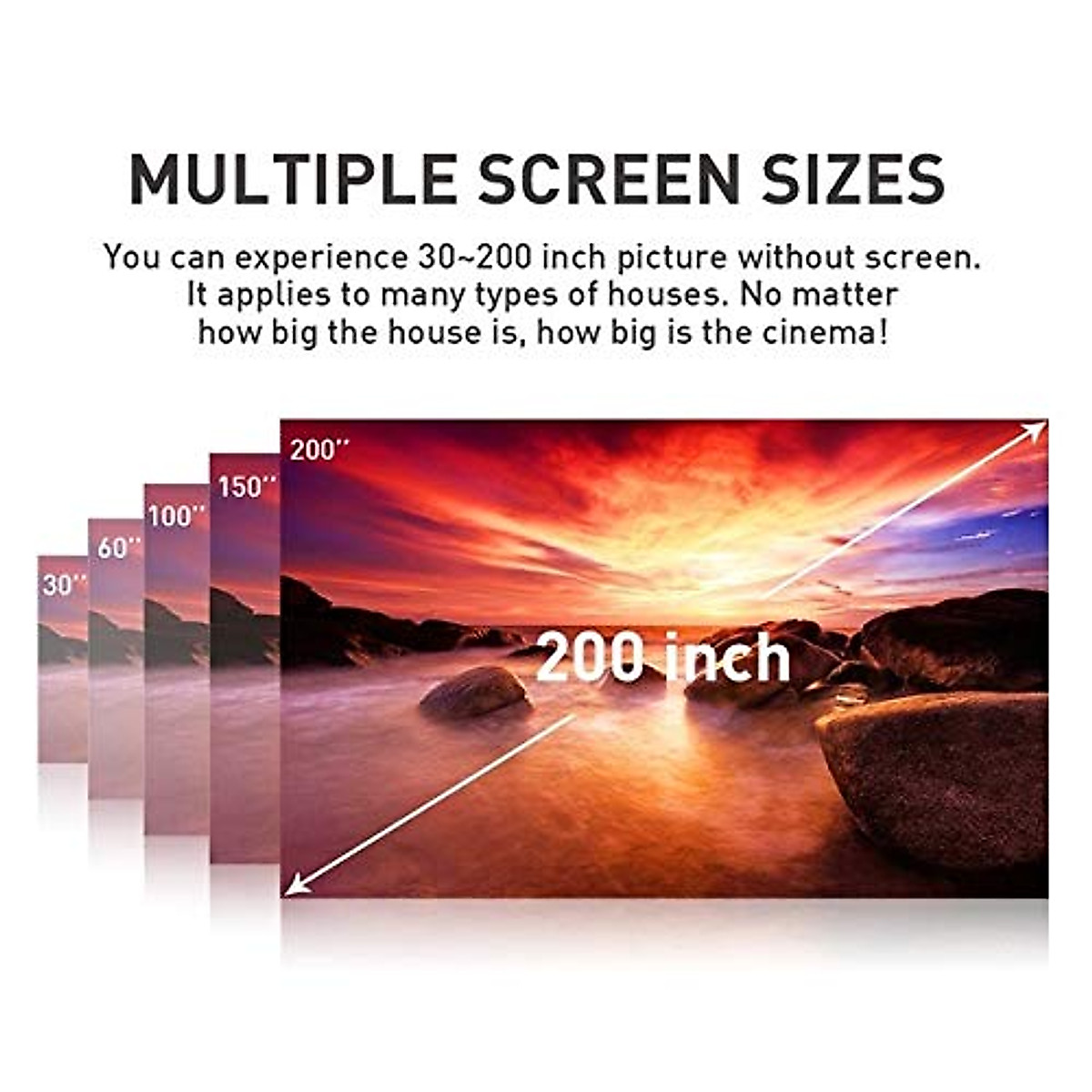 New 3D 4K Smart Mobile DLP Projector WiFi Bluetooth 1080P 8G Home Theater Cinema Mini Projector