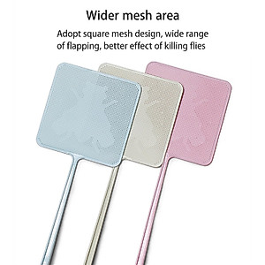 BAMFY 5 Pcs Fly Swatter Manual for Indoor, Outdoor Long Handle Fly Swatters with Tweezers for Flies, Bees, Mosquitoes, Wasps, Insects, Garden Supplies