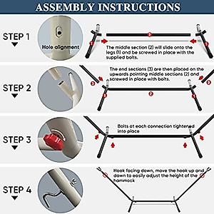 Anyoo Hammock Stand Portable Heavy Duty Steel Stand Easy to Assemble with Carrying Bag Sturdiness Hammock Frame Universal Multi-Use 550 lb Capacity for Outdoor & Indoor Garden