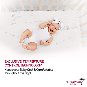 Red Nomad Waterproof Mattress Protector, Total Baby Crib Bed Mattress Cover, Ultra-Soft Bamboo Fabric with Noiseless Polyurethane Backing - Mini Crib Size