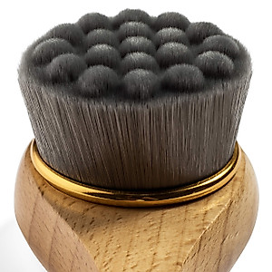 GranNaturals Manual Facial Cleansing Kabuki Brush - Skin Cleanser & Scrubber for Applying Foundation, Makeup, Face Mask, Acne Washing, Daily Deep Pore Cleaning - Men and Women